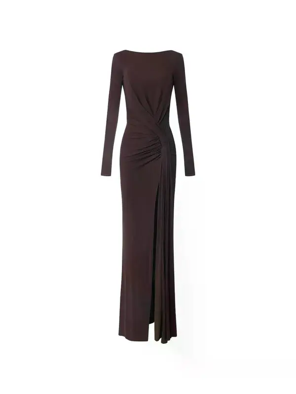 Elisabetta Franchi Open Back Draped Maxi Dress