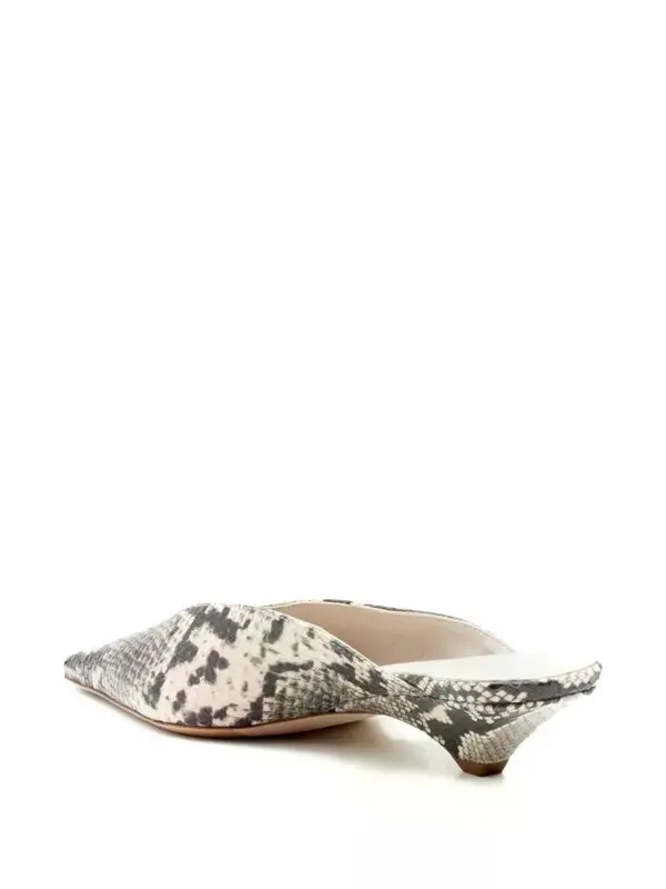 VIC MATIE Python Print Mules - White