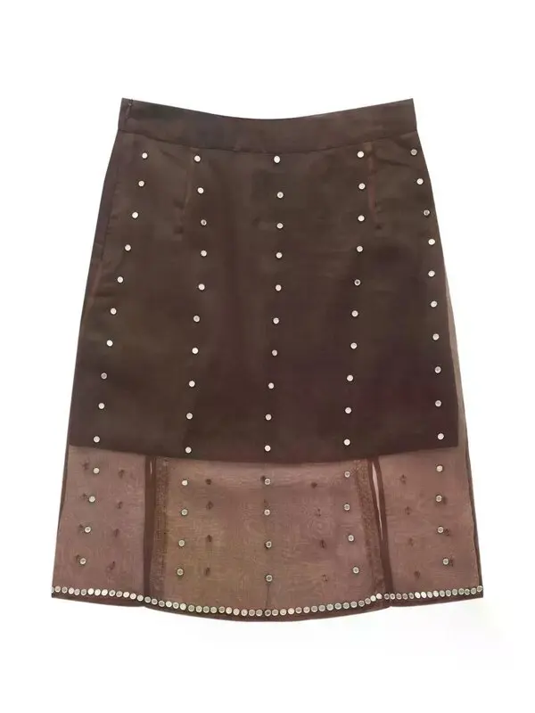 WALES BONNER Presence Studded Midi Skirt