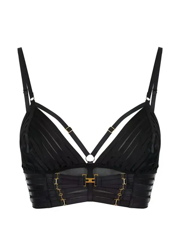 Elisabetta Franchi Tulle Elastic Straps Bra - Black