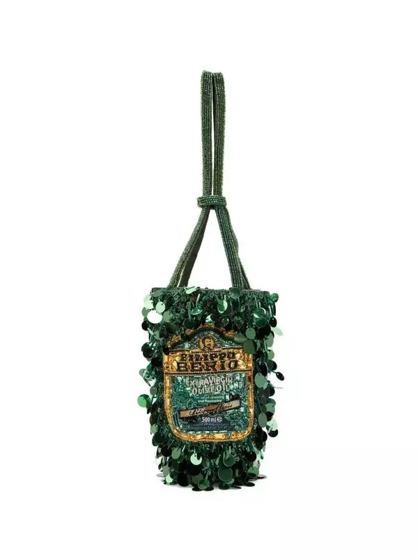 ANYA HINDMARCH Sequin-embellished Beaded Tote - Green