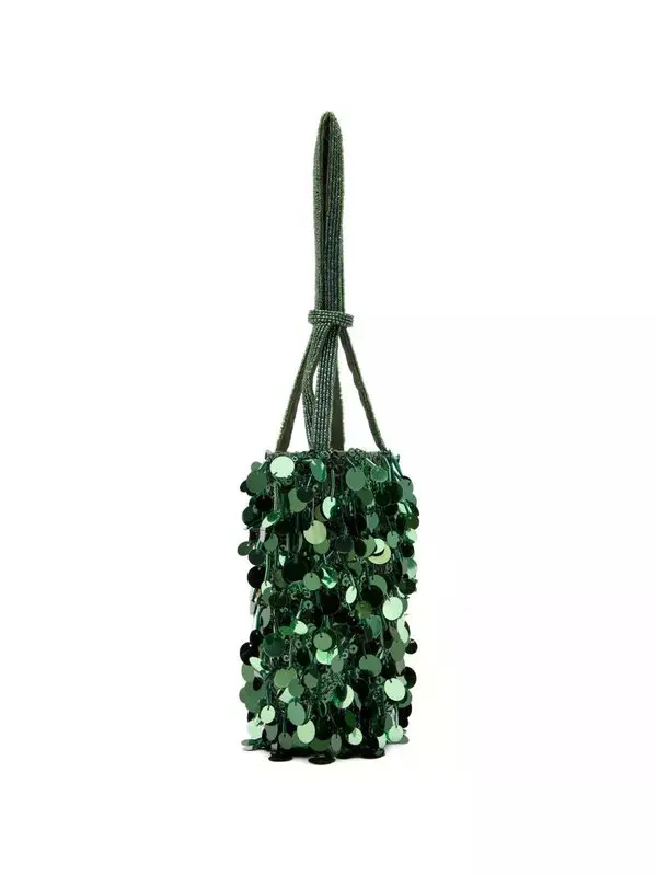 ANYA HINDMARCH Sequin-embellished Beaded Tote - Green