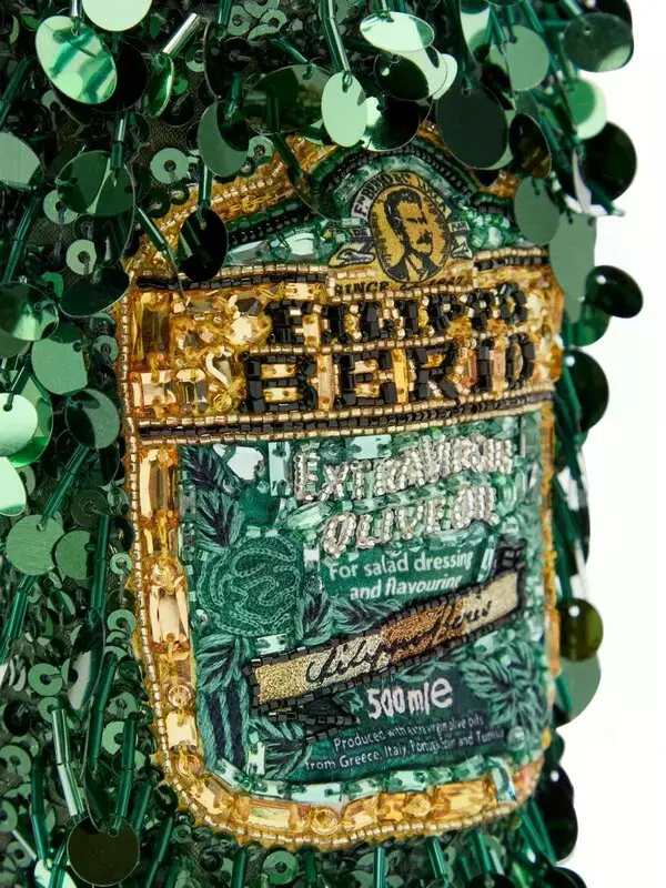 ANYA HINDMARCH Sequin-embellished Beaded Tote - Green