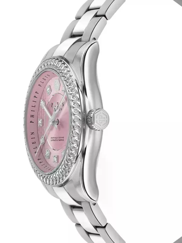 Philipp Plein Queen Supreme Crystal 36mm Watch - Pink