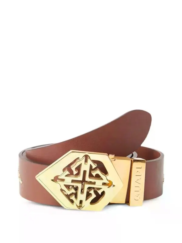 GUAPI Studded Leopard-print Belt - Brown