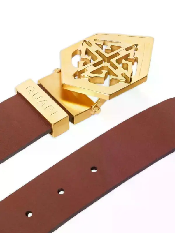 GUAPI Studded Leopard-print Belt