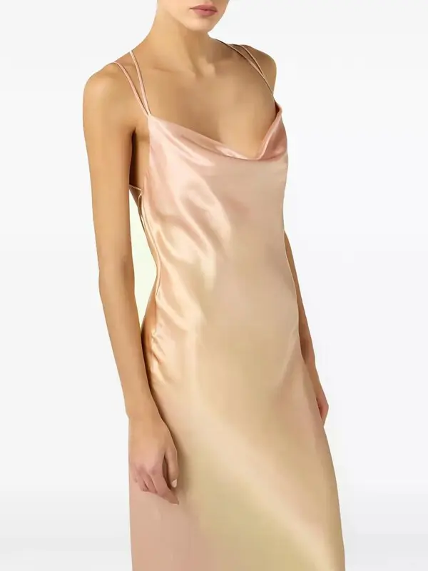 Elisabetta Franchi Satin Evening Gown With Open Back - Pink