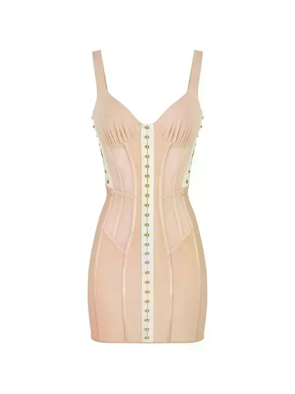 Elisabetta Franchi Bustier Mini Dress - Neutrals