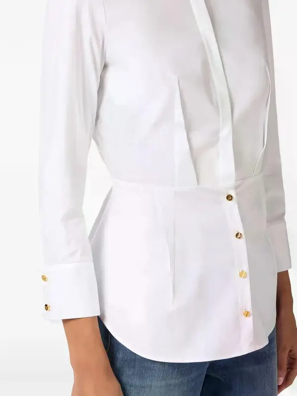 Elisabetta Franchi Stretch Cotton Peplum Shirt