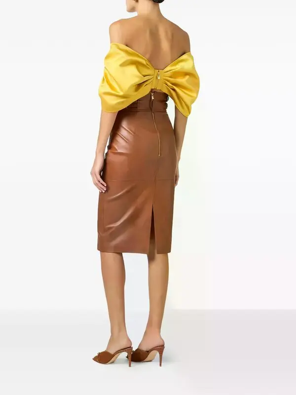Elisabetta Franchi Bow Duchess Top - Yellow