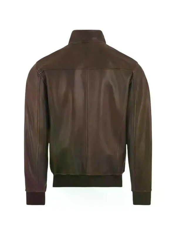 STEWART Long-sleeved Leather Jacket