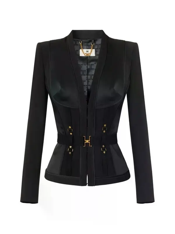 Elisabetta Franchi Lightweight Crêpe And Satin Bustier Jacket
