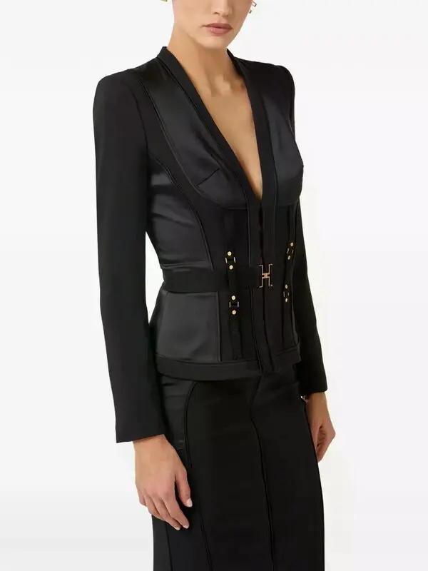 Elisabetta Franchi Lightweight Crêpe And Satin Bustier Jacket