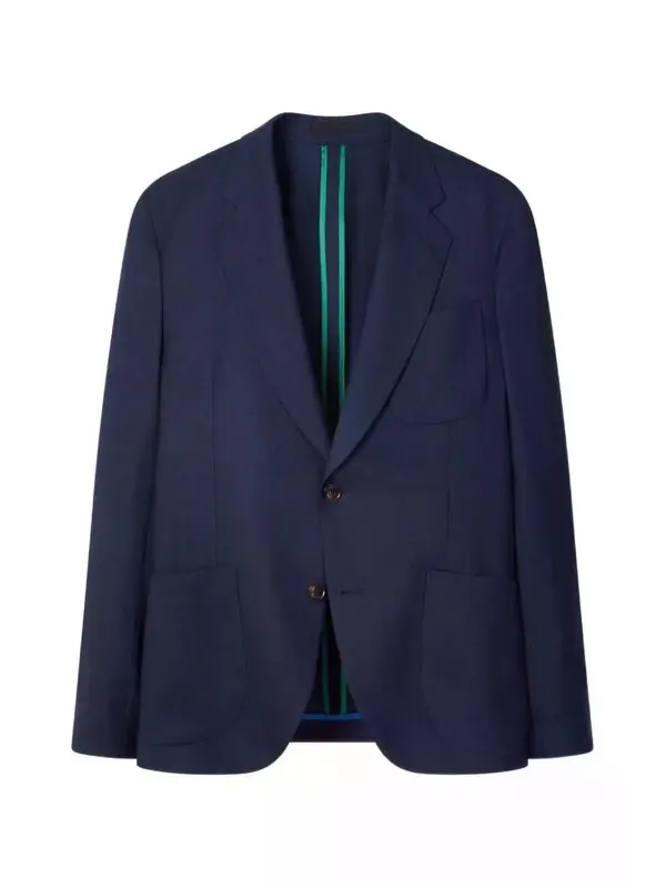 Paul Smith A Suit To Travel In Marl Wool Patch-pocket Blazer - Blue