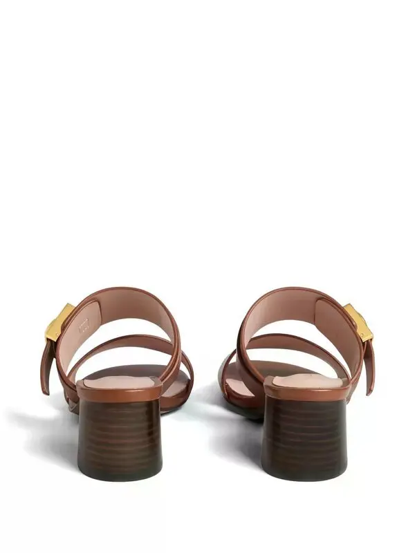 COCCINELLE C-me Lock Calf-leather Mules - Brown