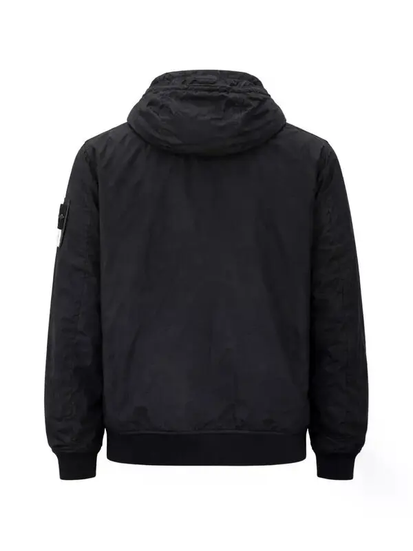Stone Island Hooded Bomber Jacket - Black