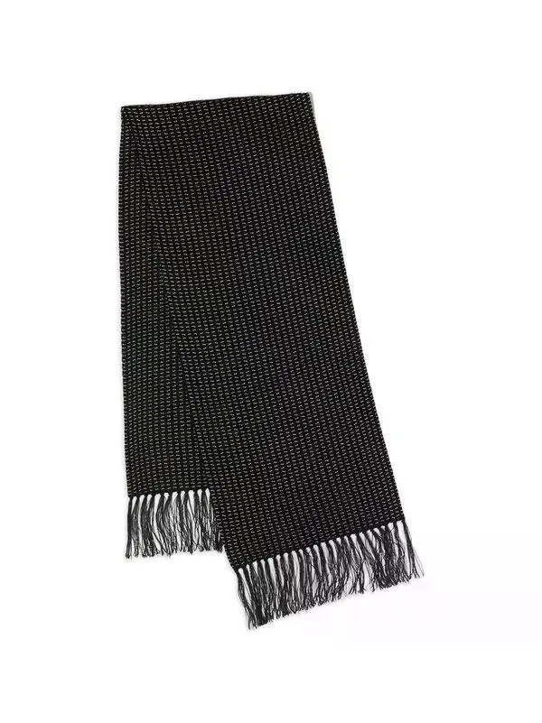 TAIGA TAKAHASHI Pattern Tassel Scarf - Black