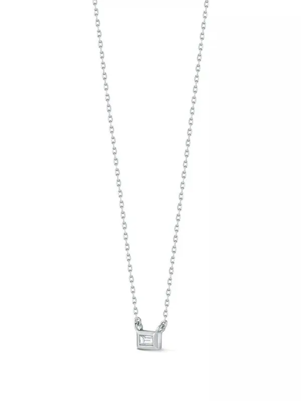 Mateo Diamond Baguette Platinum Necklace - Silver