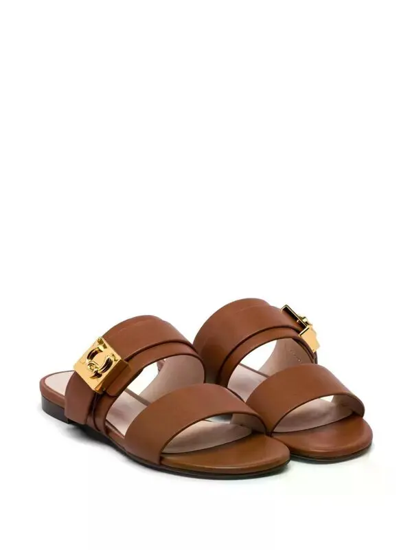 COCCINELLE C-me Buckled Leather Sandals - Brown