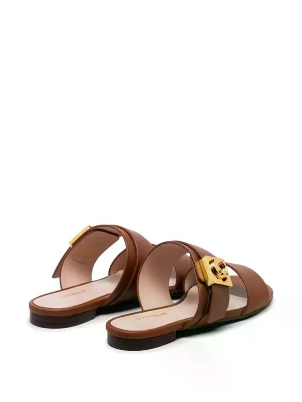 COCCINELLE C-me Buckled Leather Sandals - Brown