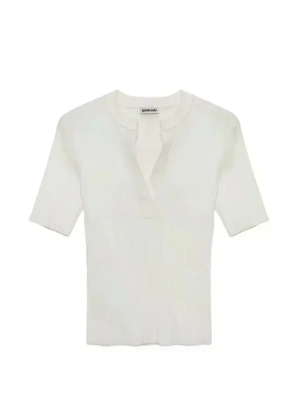 Simkhai Miley V-neck Ribbed-knit Top