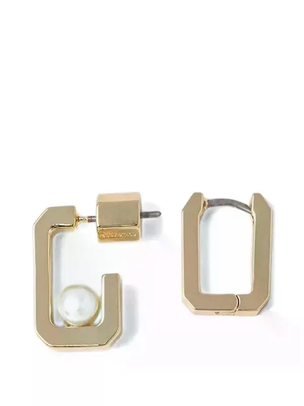 ALLSAINTS Embellished Rectangle Hoop Earrings - Gold