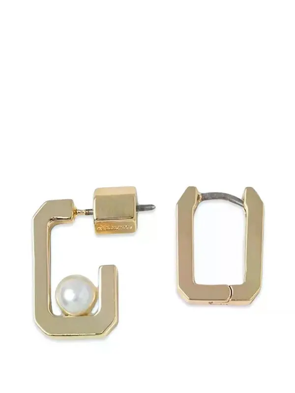 ALLSAINTS Embellished Rectangle Hoop Earrings - Gold