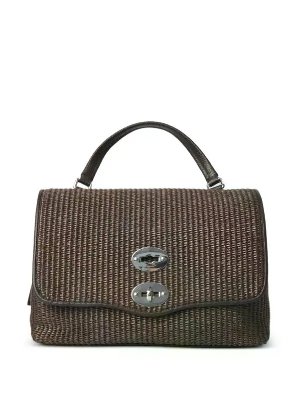 ZANELLATO Raffia Tote Bag With Leather Trims