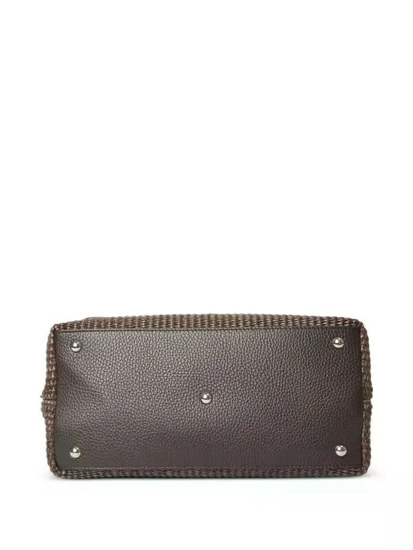 ZANELLATO Raffia Tote Bag With Leather Trims