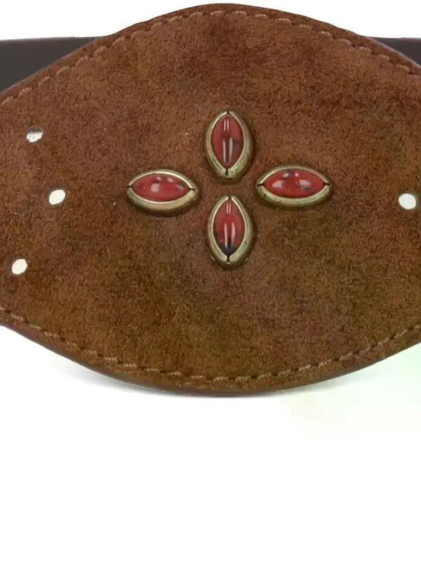 FORTELA Temple Studded Leather Belt - Brown