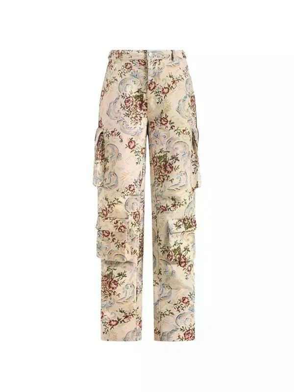 Manière De Voir Emilie Satin High Waisted Cargo Pants