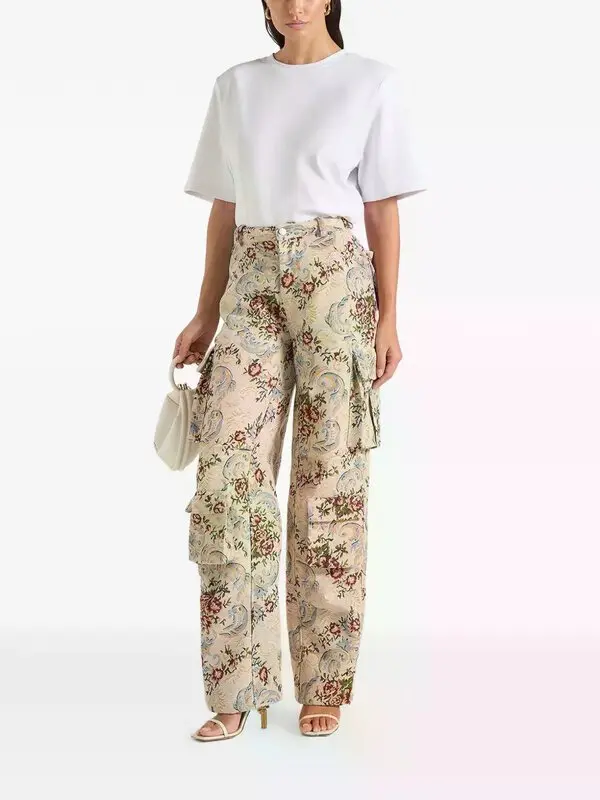 Manière De Voir Emilie Satin High Waisted Cargo Pants