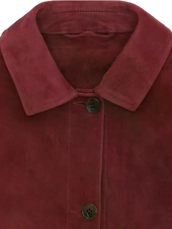 FORTELA Suede Button Jacket - Red