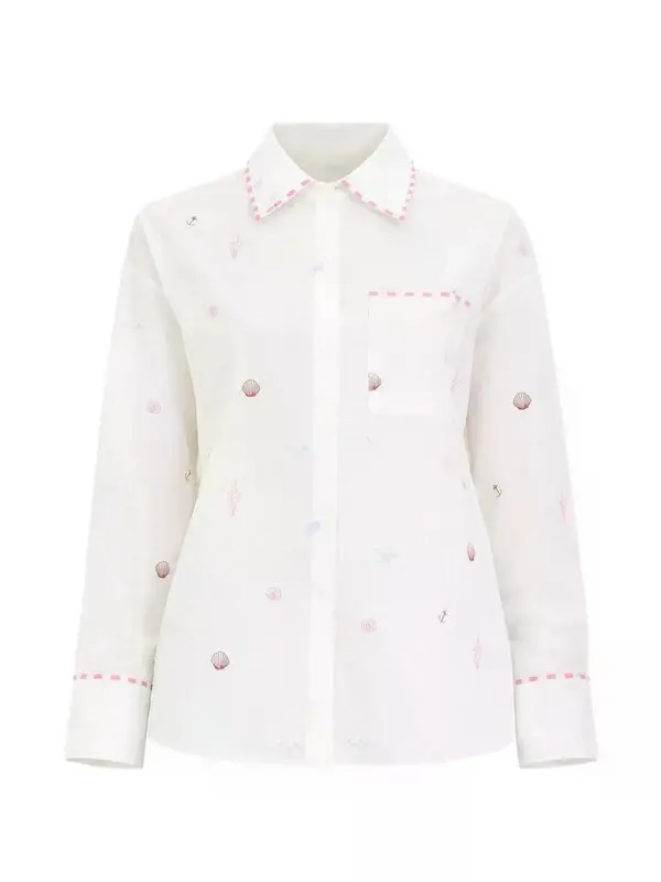 PENNYBLACK Embroidered Collared Shirt - White