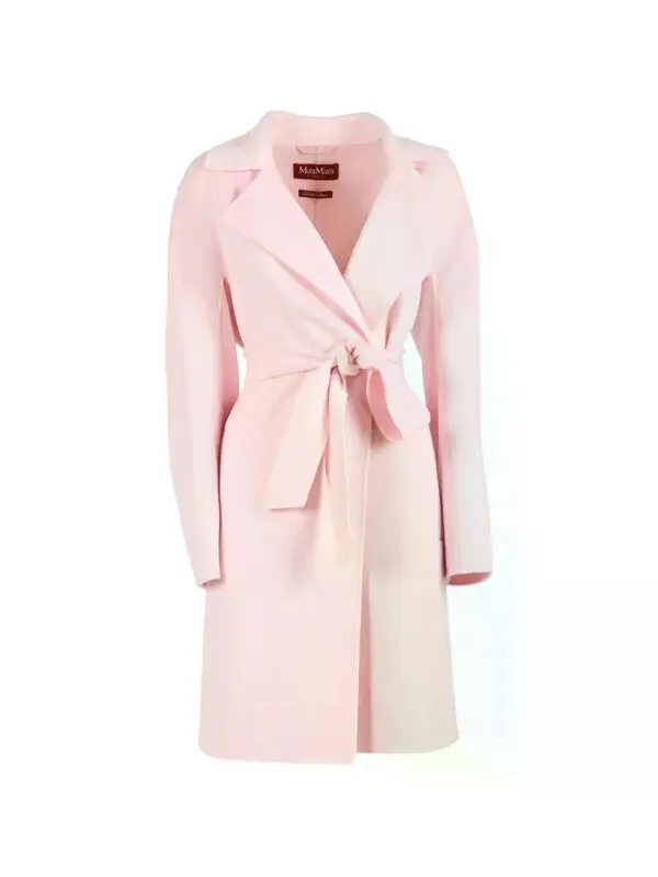 Max Mara Belted Long Sleeve Coat - Pink