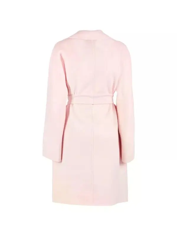 Max Mara Belted Long Sleeve Coat - Pink