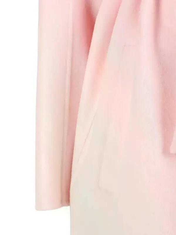 Max Mara Belted Long Sleeve Coat - Pink