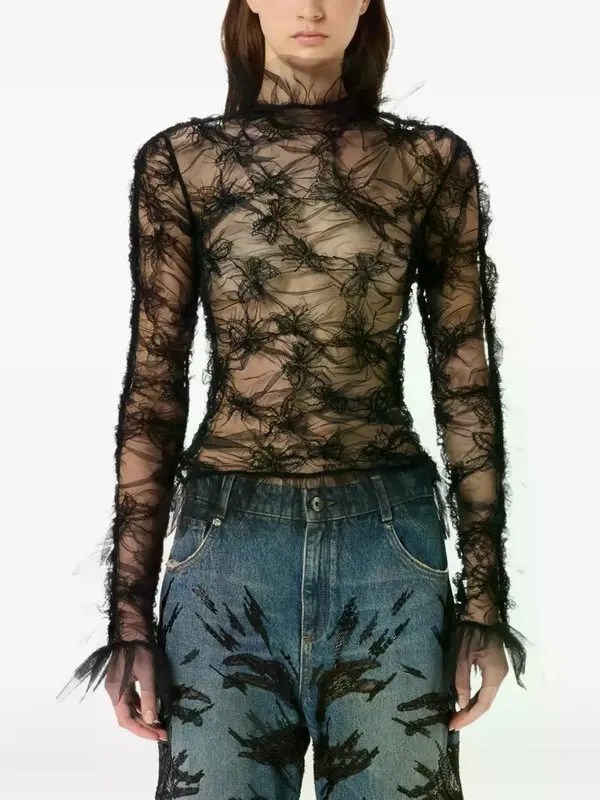 Blumarine Ruffled Butterfly-motif Top