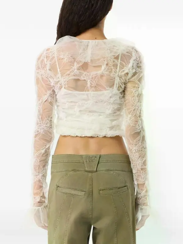 Blumarine Ruffled Tulle Blouse