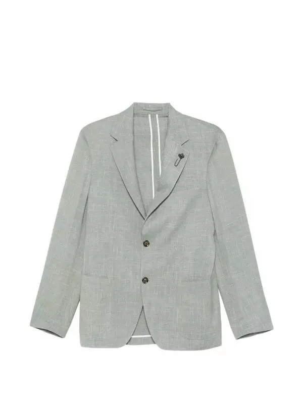 LARDINI Notched-lapel Blazer - Green