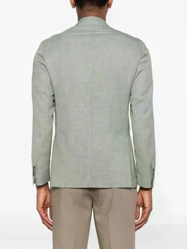 LARDINI Notched-lapel Blazer - Green
