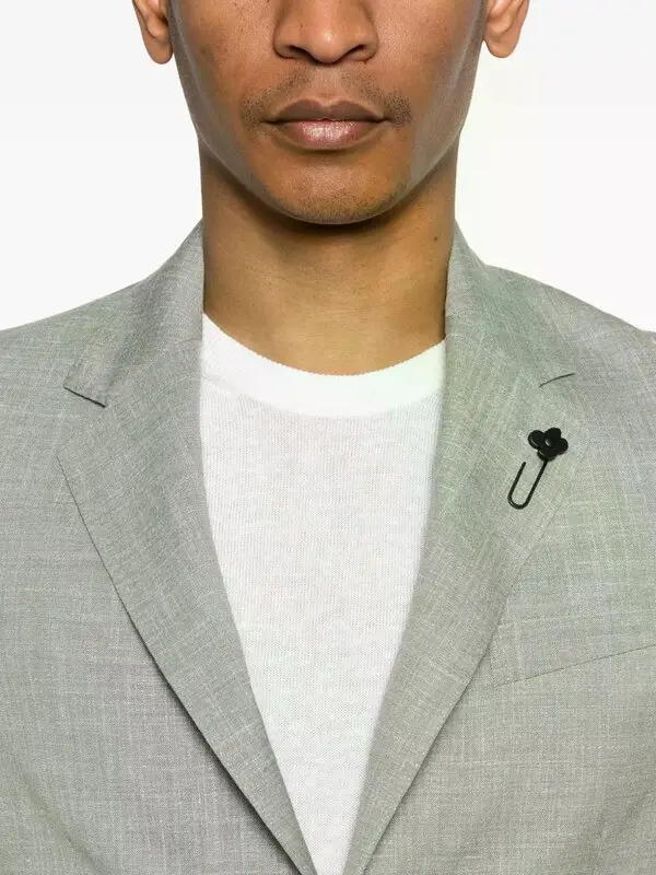 LARDINI Notched-lapel Blazer - Green
