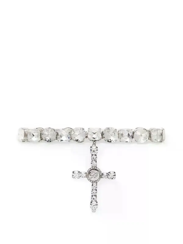 Blumarine Cross Pendant Choker - Silver