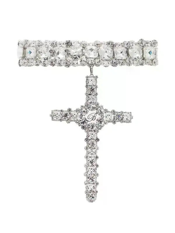 Blumarine Cross Choker - Silver