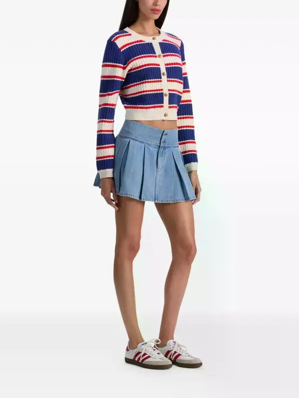 Alice + Olivia Dollie Striped Cardigan - White