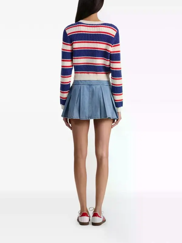 Alice + Olivia Dollie Striped Cardigan - White