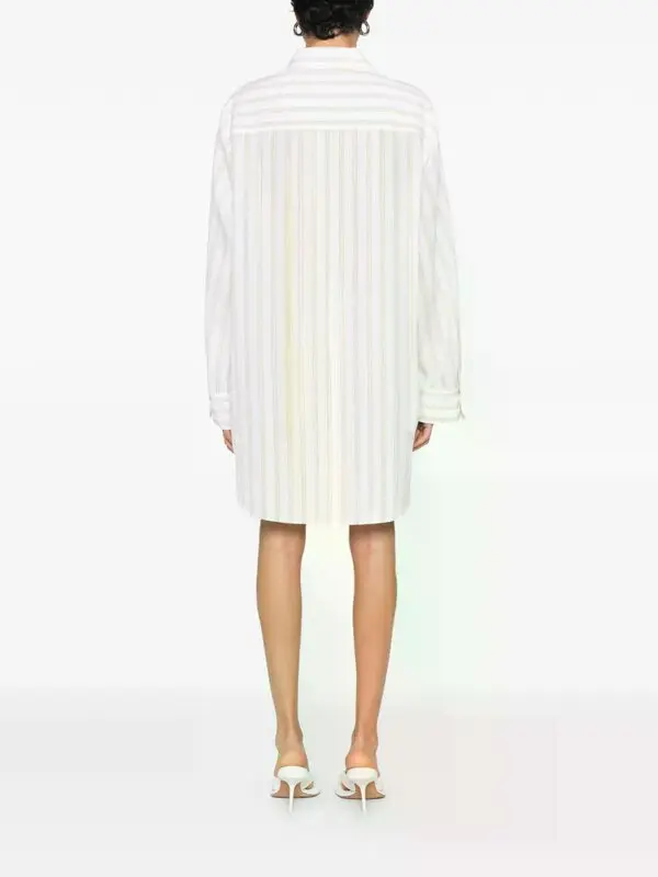 Off-White Striped Mini Shirt Dress