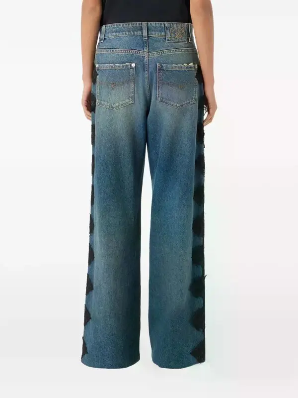 Blumarine Lace Trim Butterfly Jeans