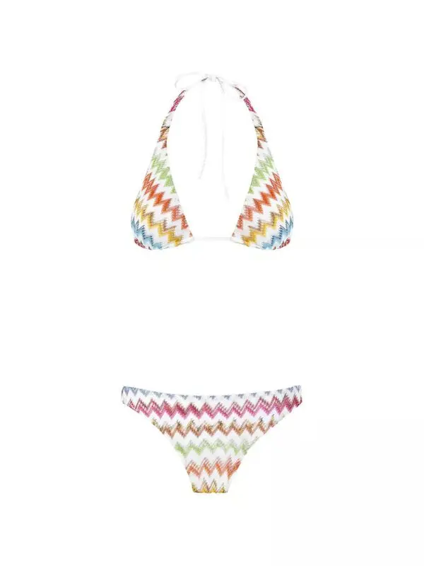 Missoni Chevron Tie Bikini - White