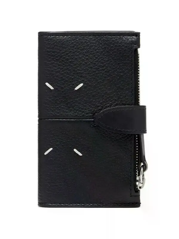 MAISON MARGIELA Zip Leather Card Holder - Black